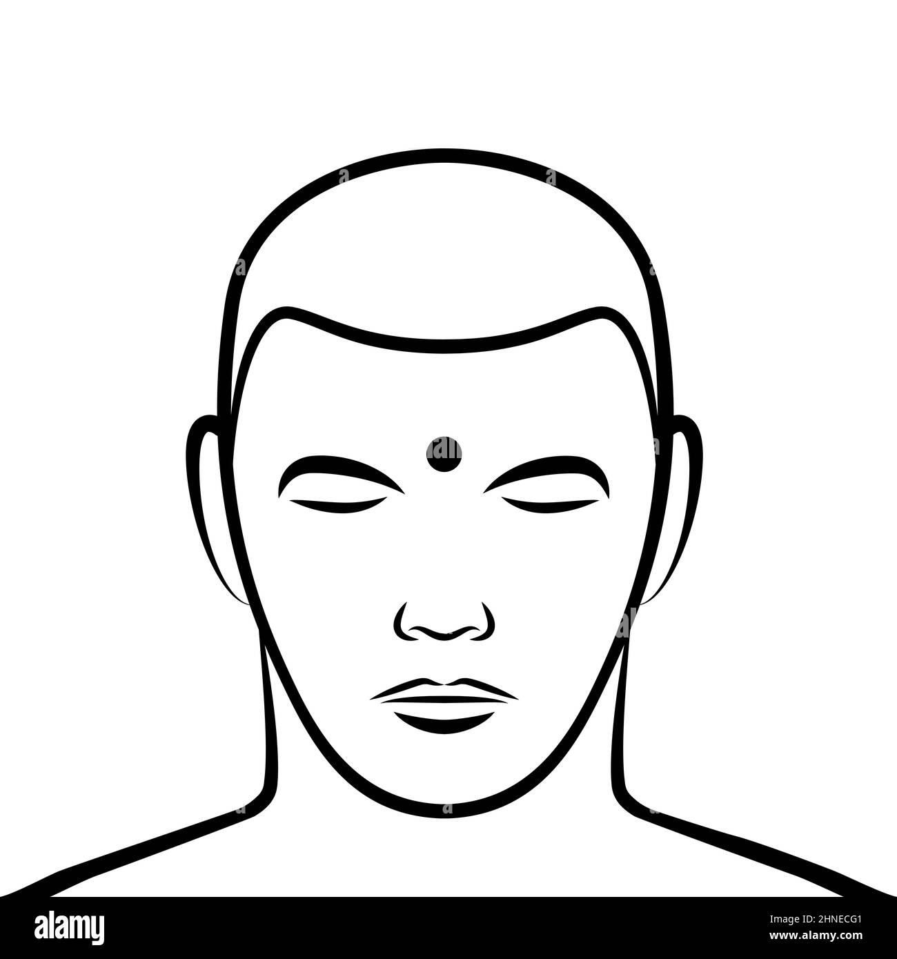 Urna, third eye symbol on a forehead. In Buddhist art and culture, a ...