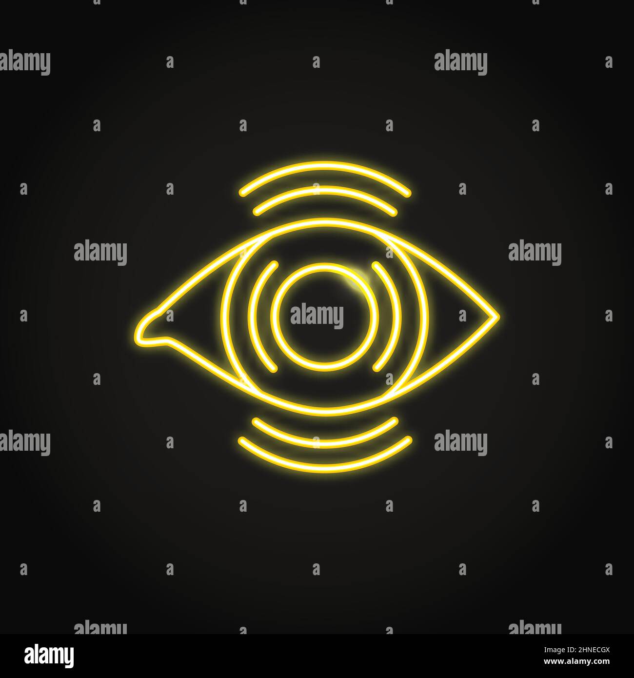 Neon blurry vision icon in line style. Blurred eyesight symbol. Vector ...