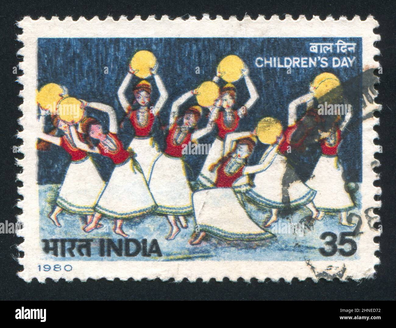 INDIA - CIRCA 1980: stamp printed by India, shows women dancing, circa ...