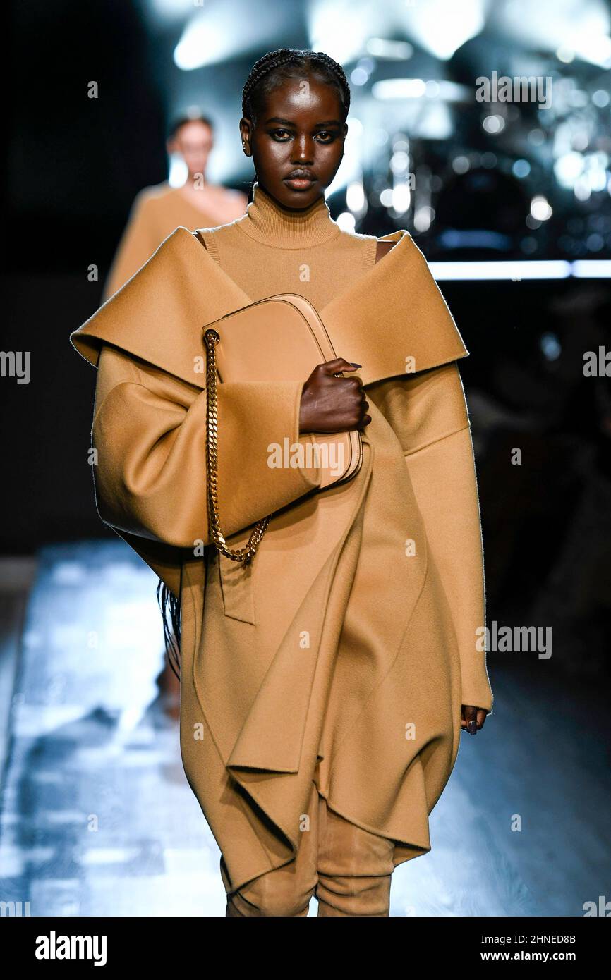 Model Adut Akech walks on the runway at the Michael Kors fashion show ...