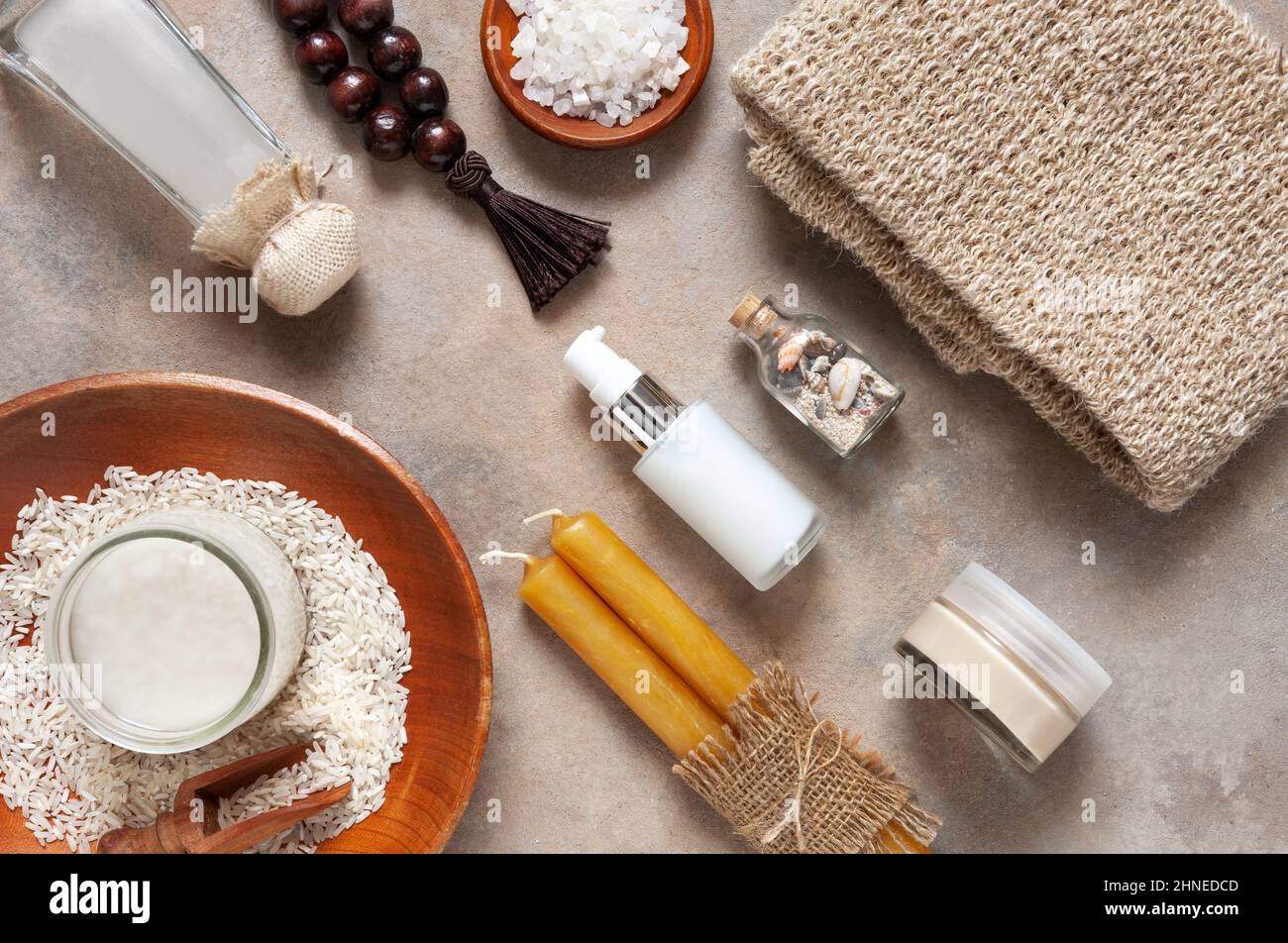 Fermented rice water and various ingredients and components for ...