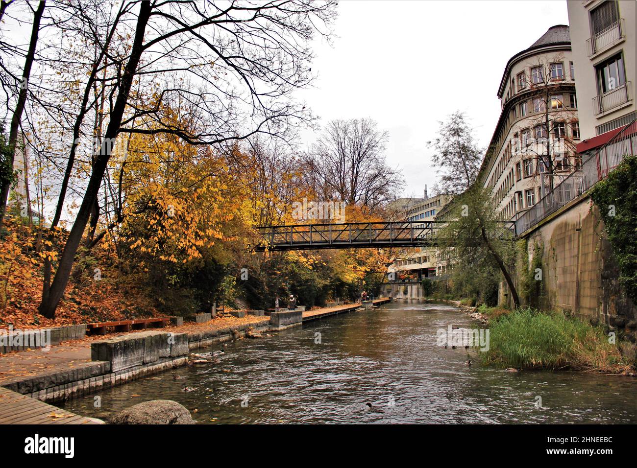 Schanzengraben on a rainy fall day (Zurich, Switzerland Stock Photo - Alamy