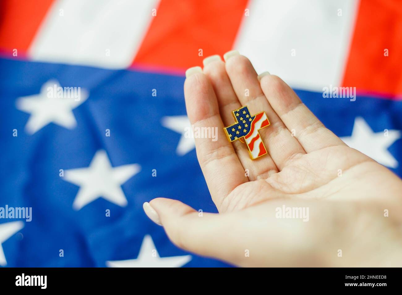 American flag catholic church hi-res stock photography and images - Alamy