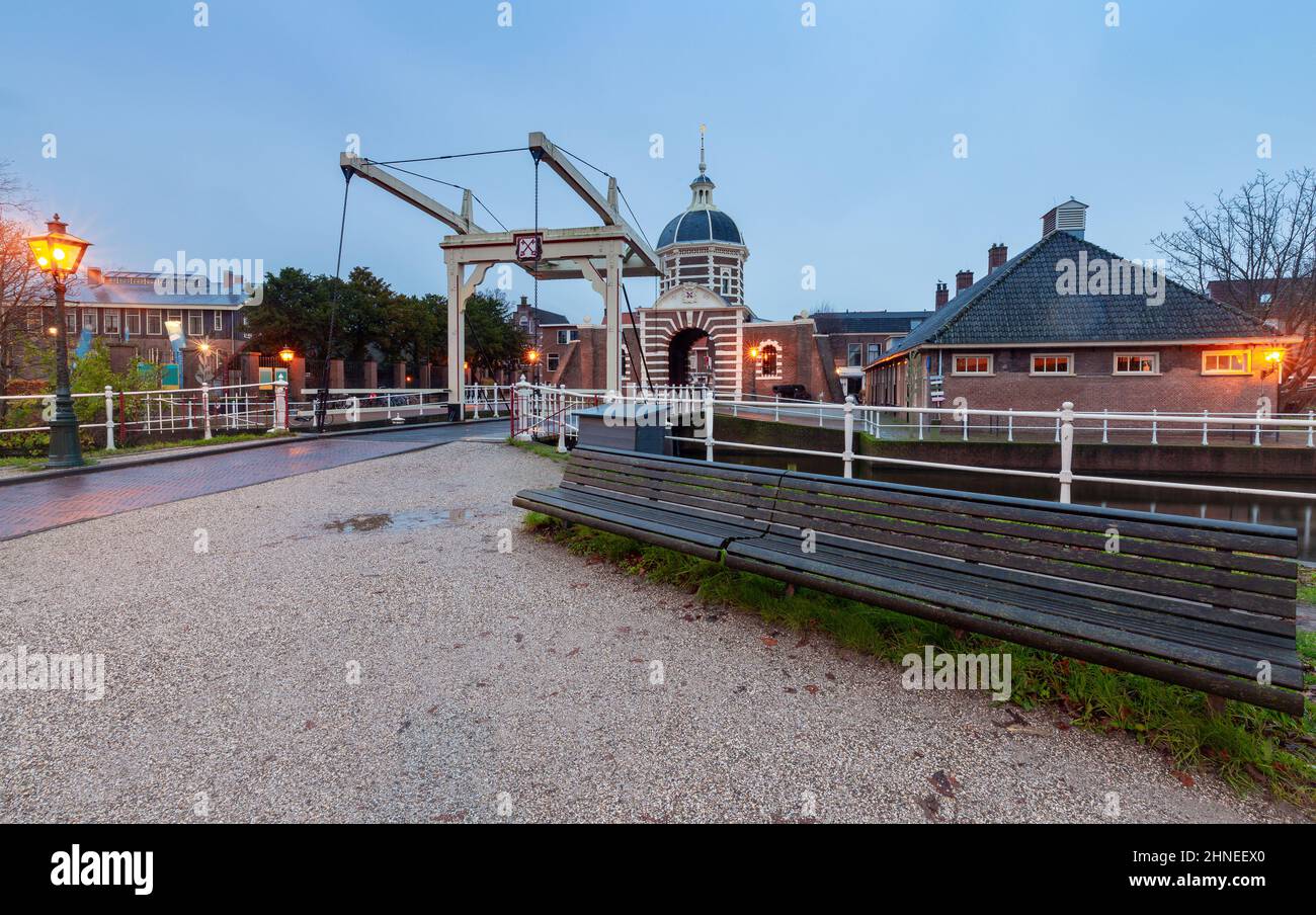 Leiden holland netherlands old town city gate hi-res stock photography ...