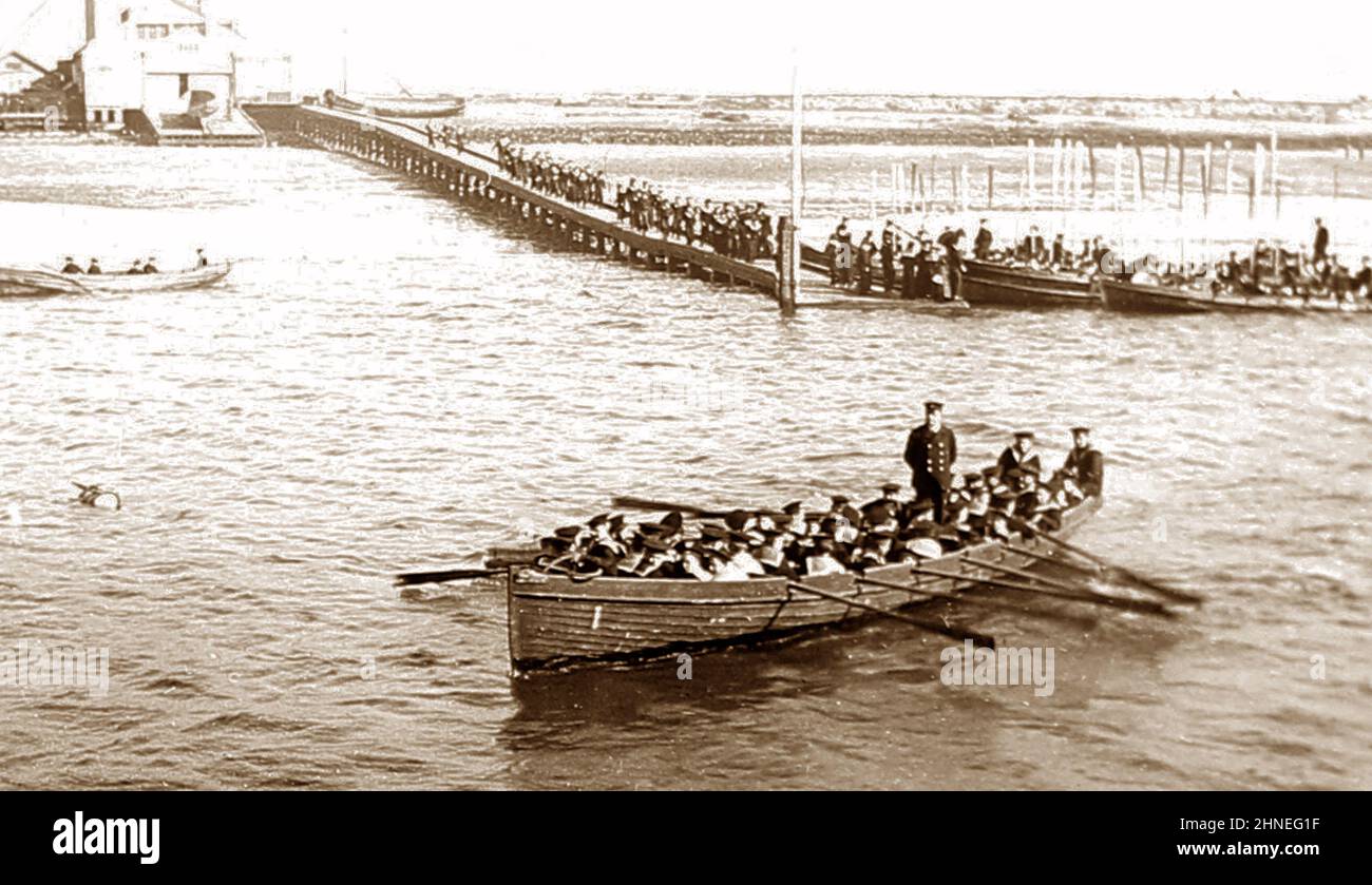 Going ashore, Training Ship 'Exmouth', early 1900s Stock Photo - Alamy