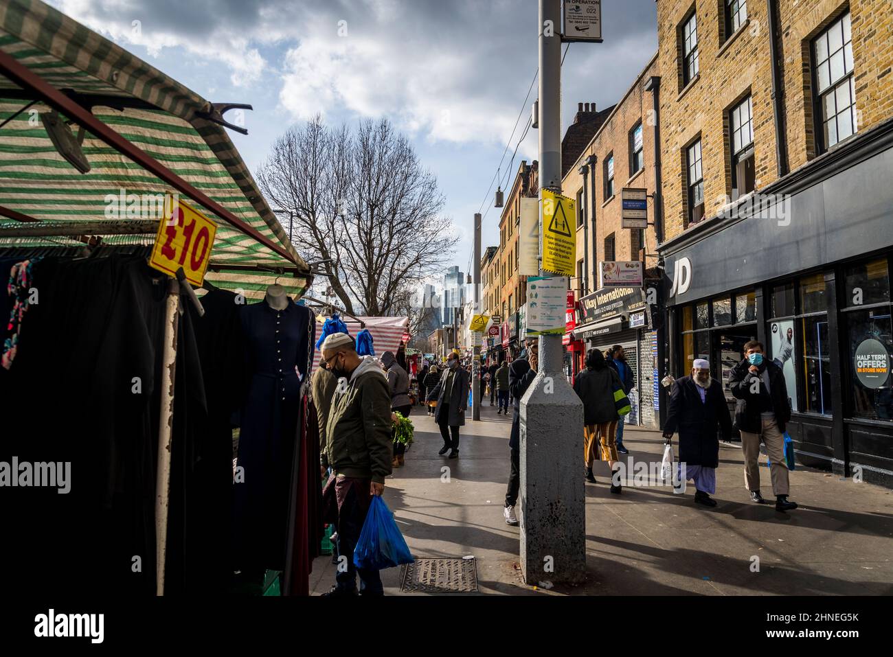 People walking on Whitechapel Road, Tower Hamlets, London, UK Stock ...