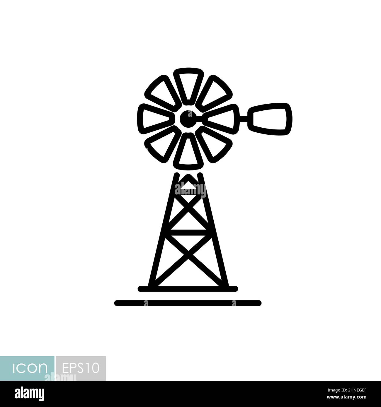 Wind pump flat icon. Agriculture sign. Graph symbol for your web site ...