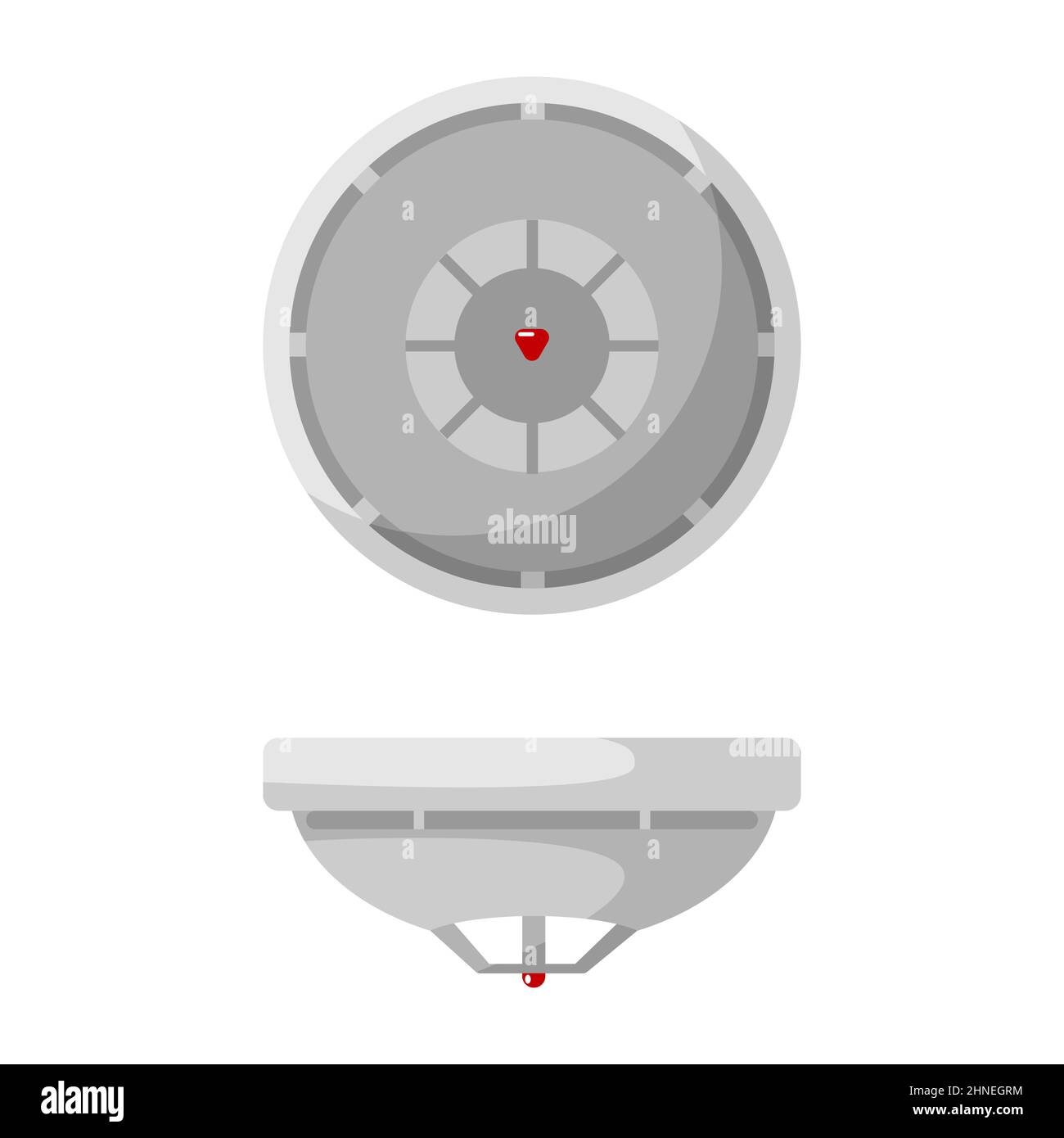 Fire prevention smoke detector sensor icon isolated on white background ...