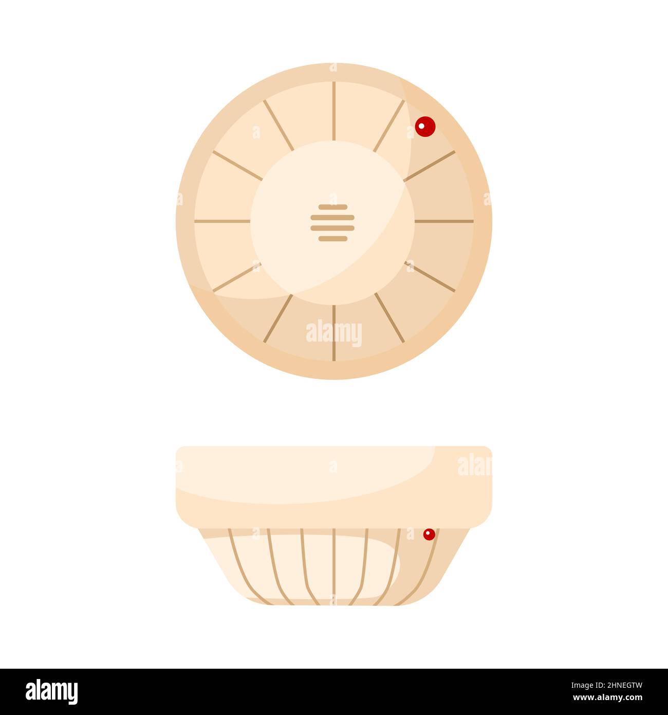 Fire detecting sensor icon isolated on white background. Smoke sensor ...