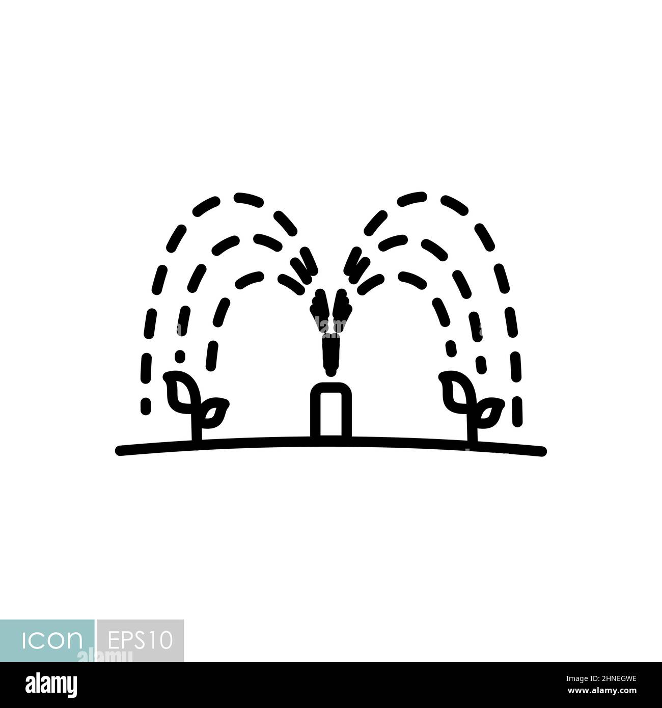 Automatic irrigation sprinkler icon. Agriculture sign. Graph symbol for ...