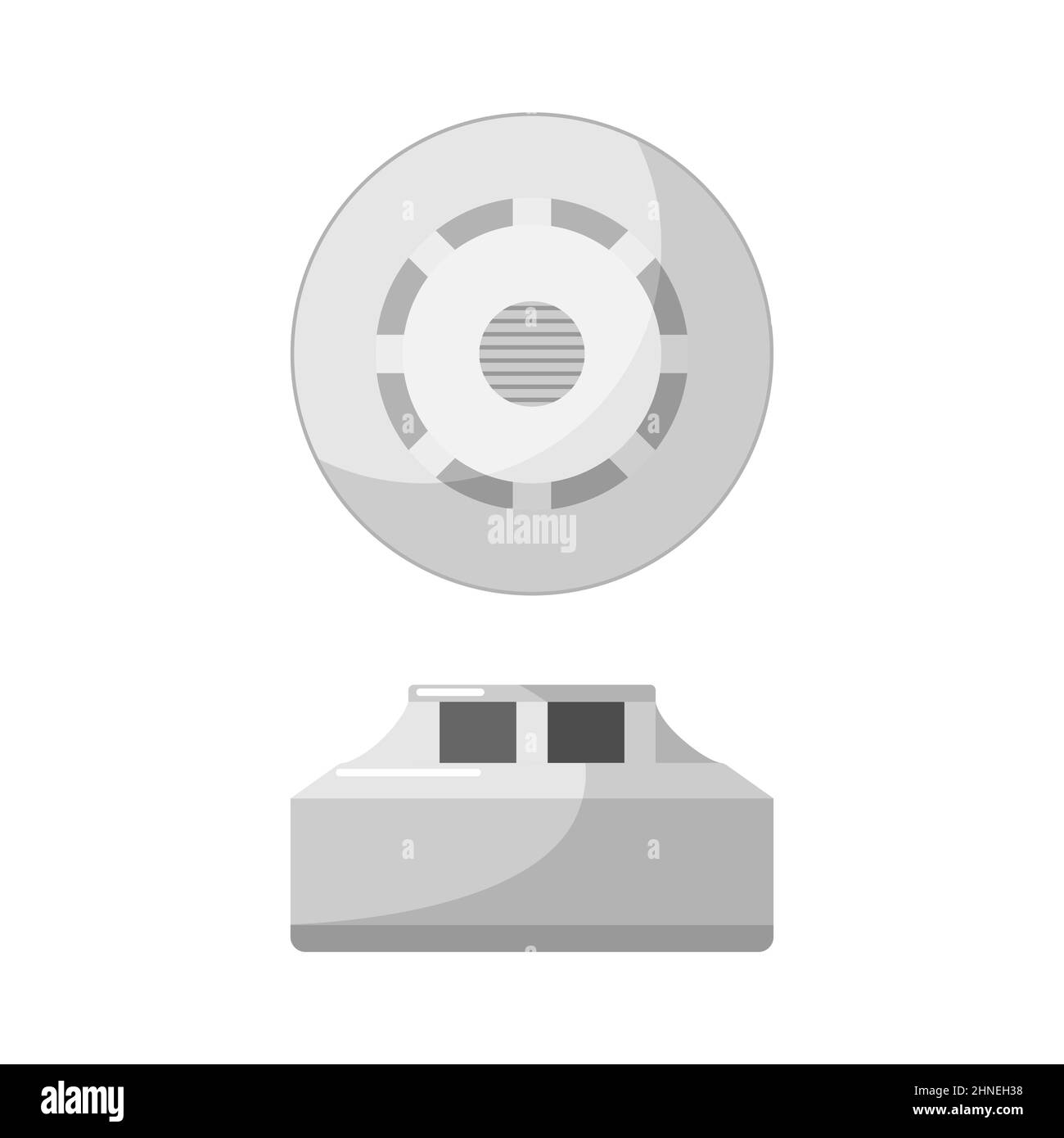 Smoke detecting sensor icon isolated on white background. Fire sensor ...