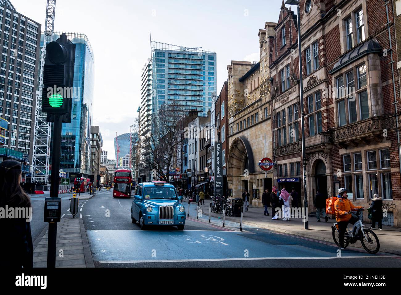 Whitechapel High Street with Relay Building, a residential building ...