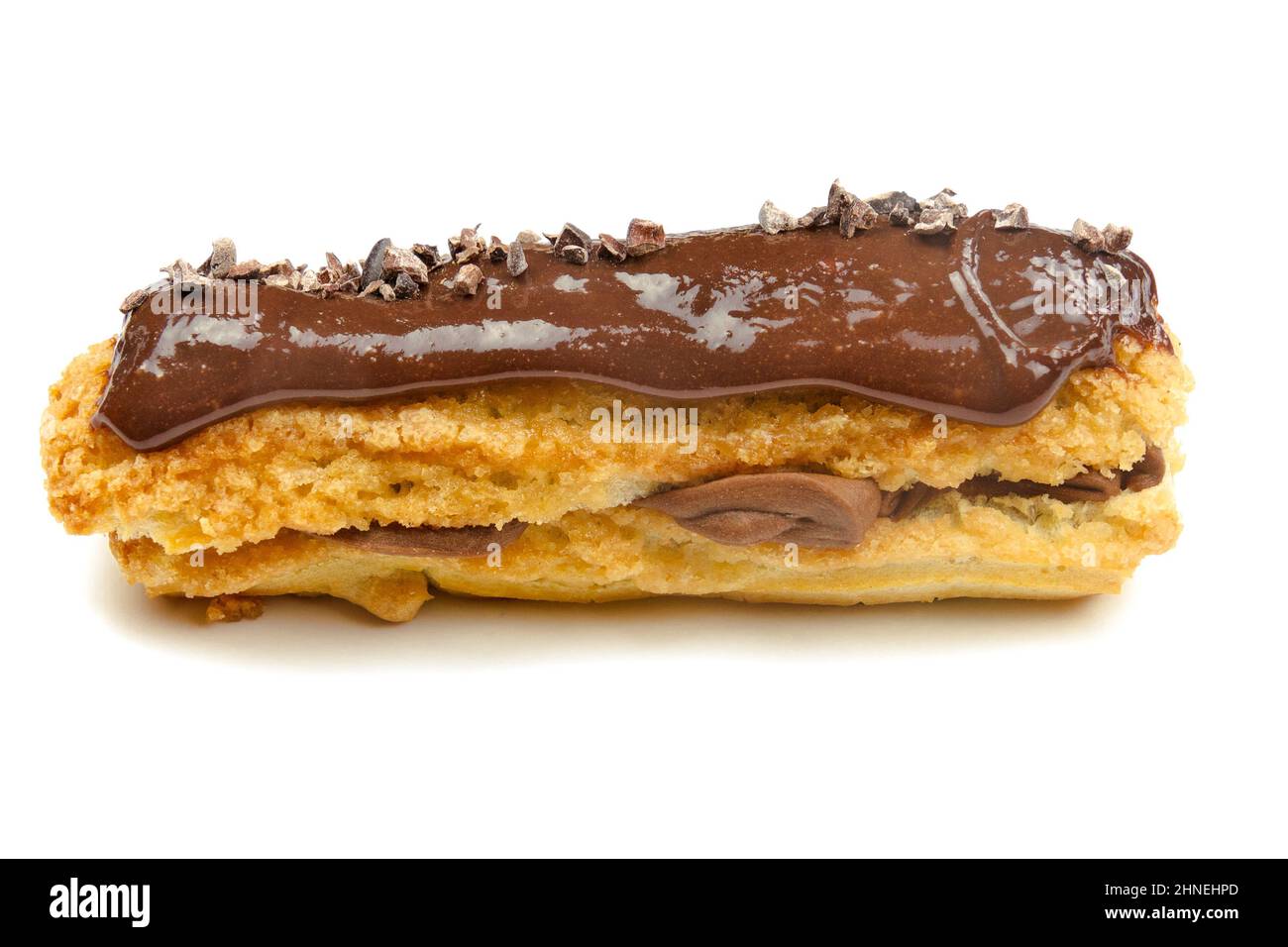 chocolate eclair isolated on white background Stock Photo - Alamy