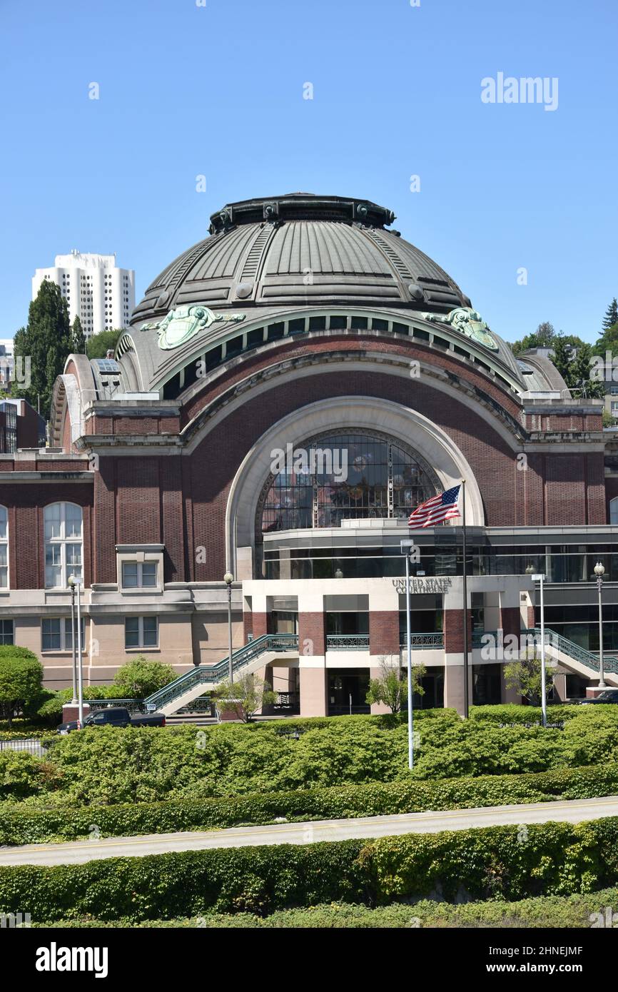 Views around downtown Tacoma, Washington featuring the Museum of Glass ...