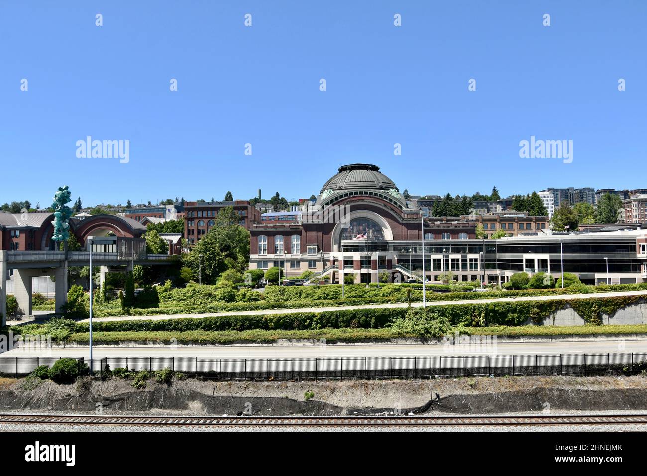 Views around downtown Tacoma, Washington featuring the Museum of Glass ...