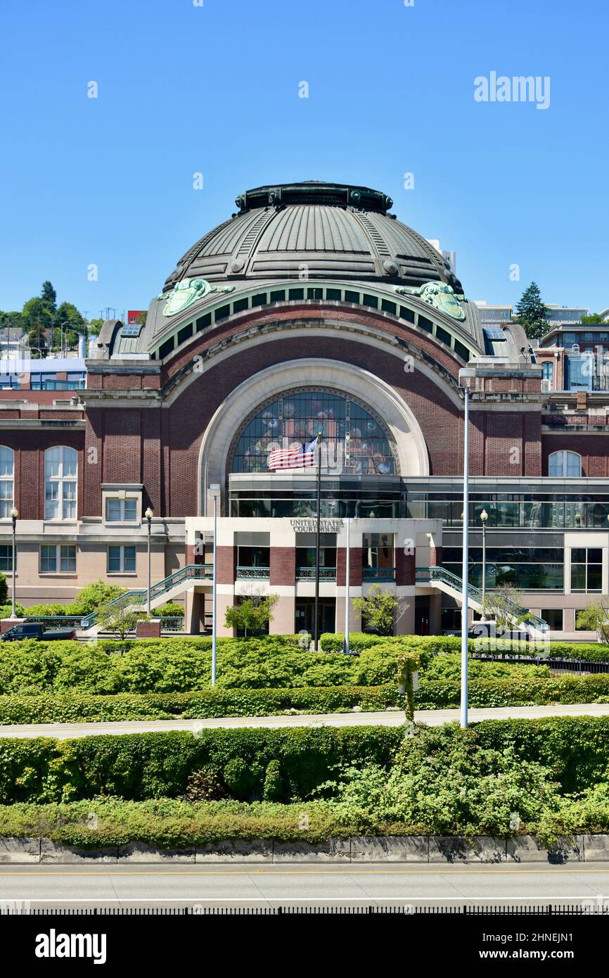 Views around downtown Tacoma, Washington featuring the Museum of Glass ...