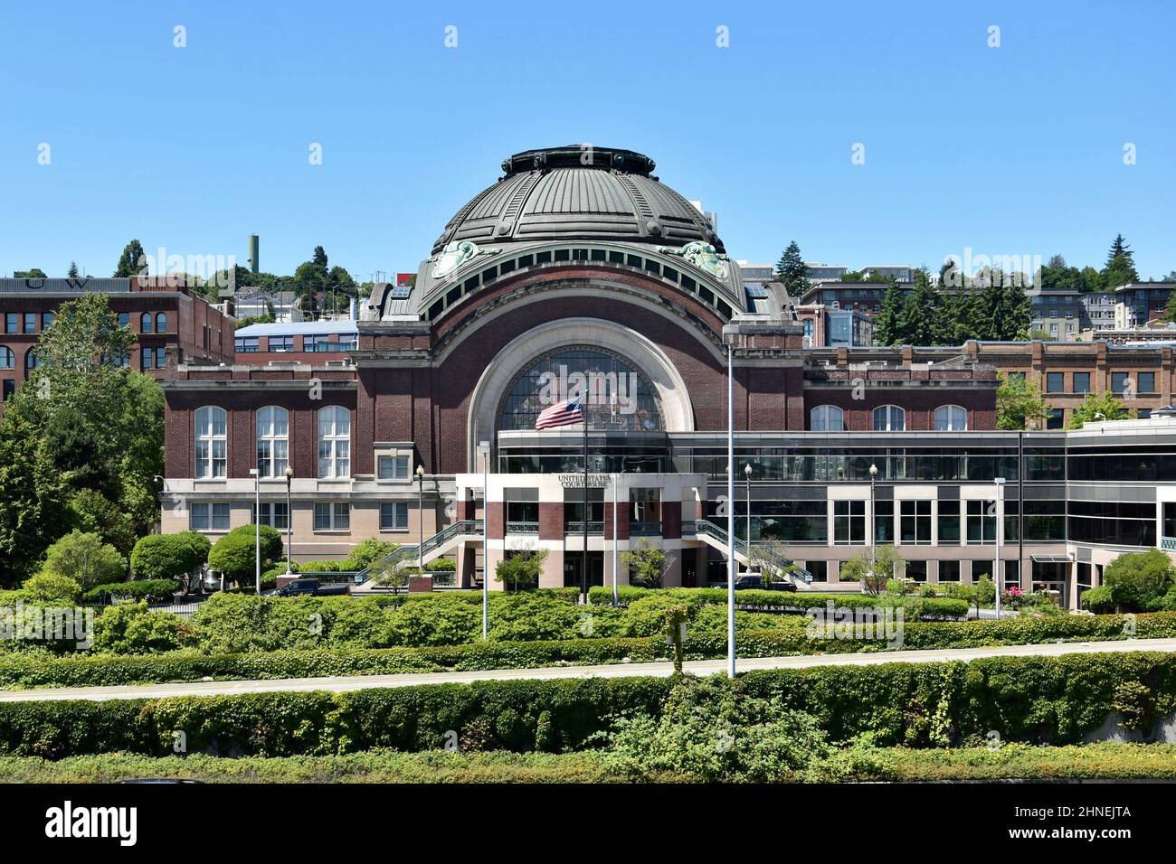 Views around downtown Tacoma, Washington featuring the Museum of Glass ...
