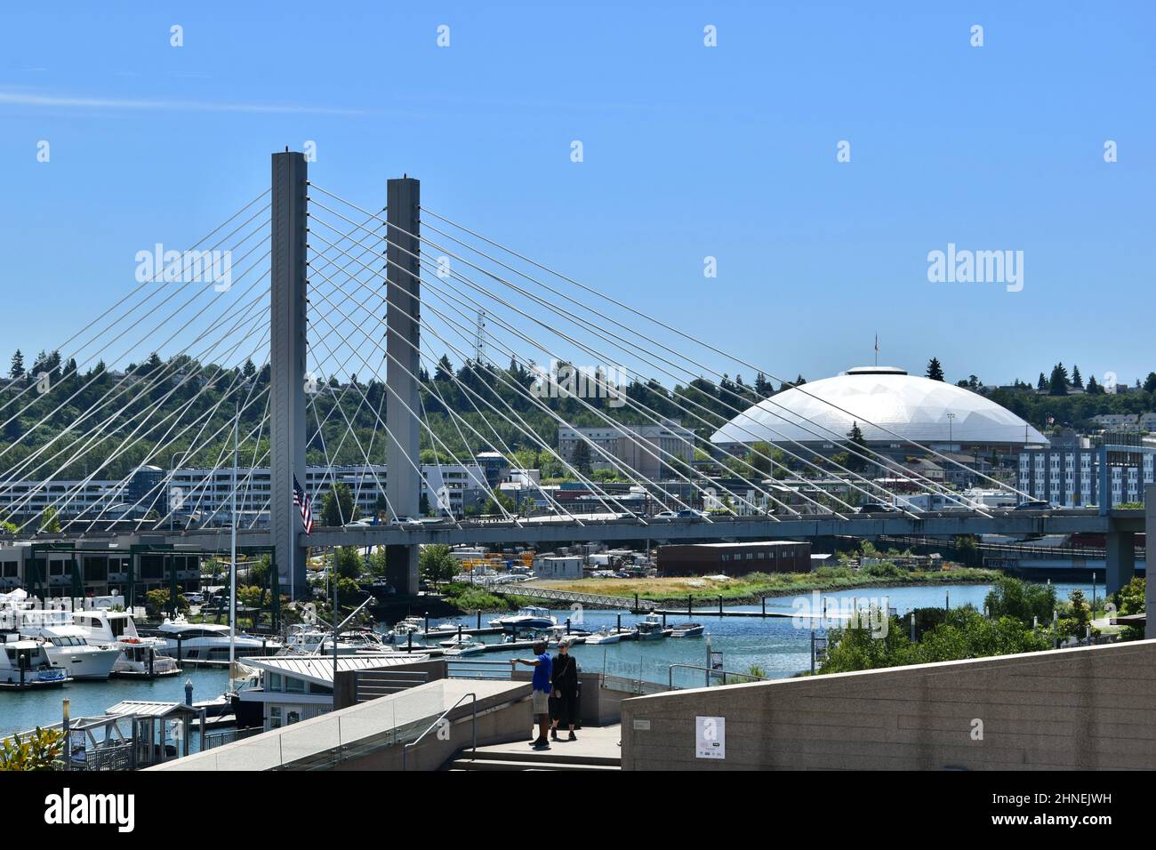 Views around downtown Tacoma, Washington featuring the Museum of Glass ...