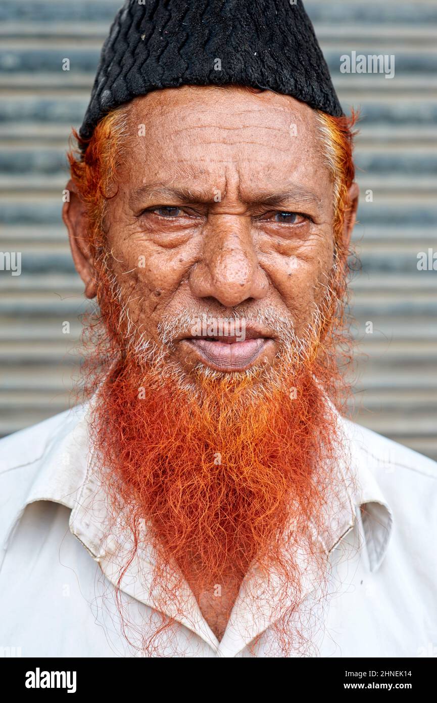 India Rajasthan Jodhpur. Portrait of a man with red beard Stock Photo ...