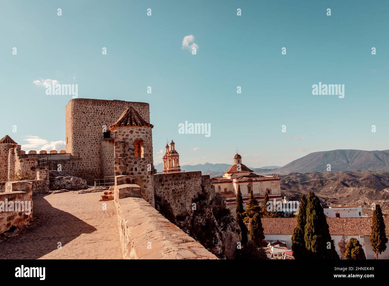 Castle ruins of Olvera in southern Spain Located on the route of the ...