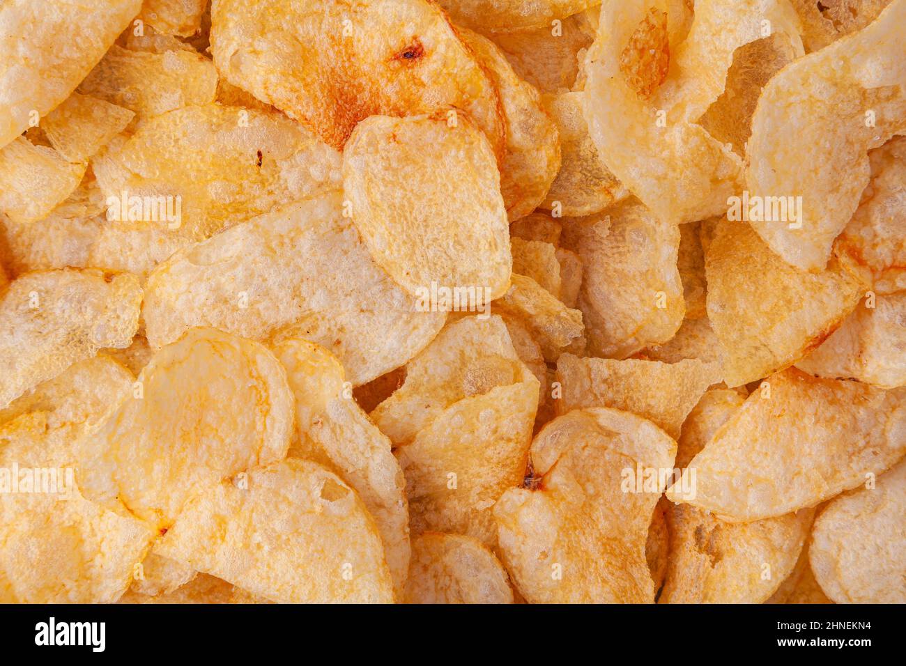 Full-frame close-up of a stack of chips. This image can be used as a ...