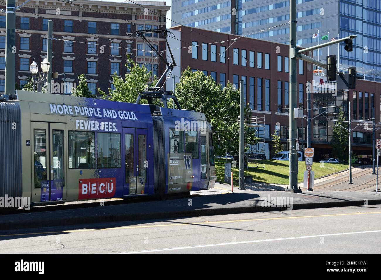 Views around downtown Tacoma, Washington featuring the Museum of Glass ...