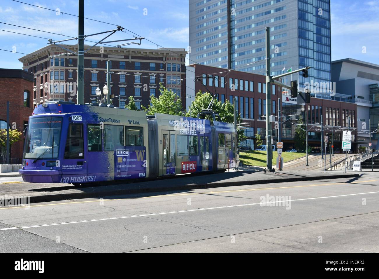 Views around downtown Tacoma, Washington featuring the Museum of Glass ...