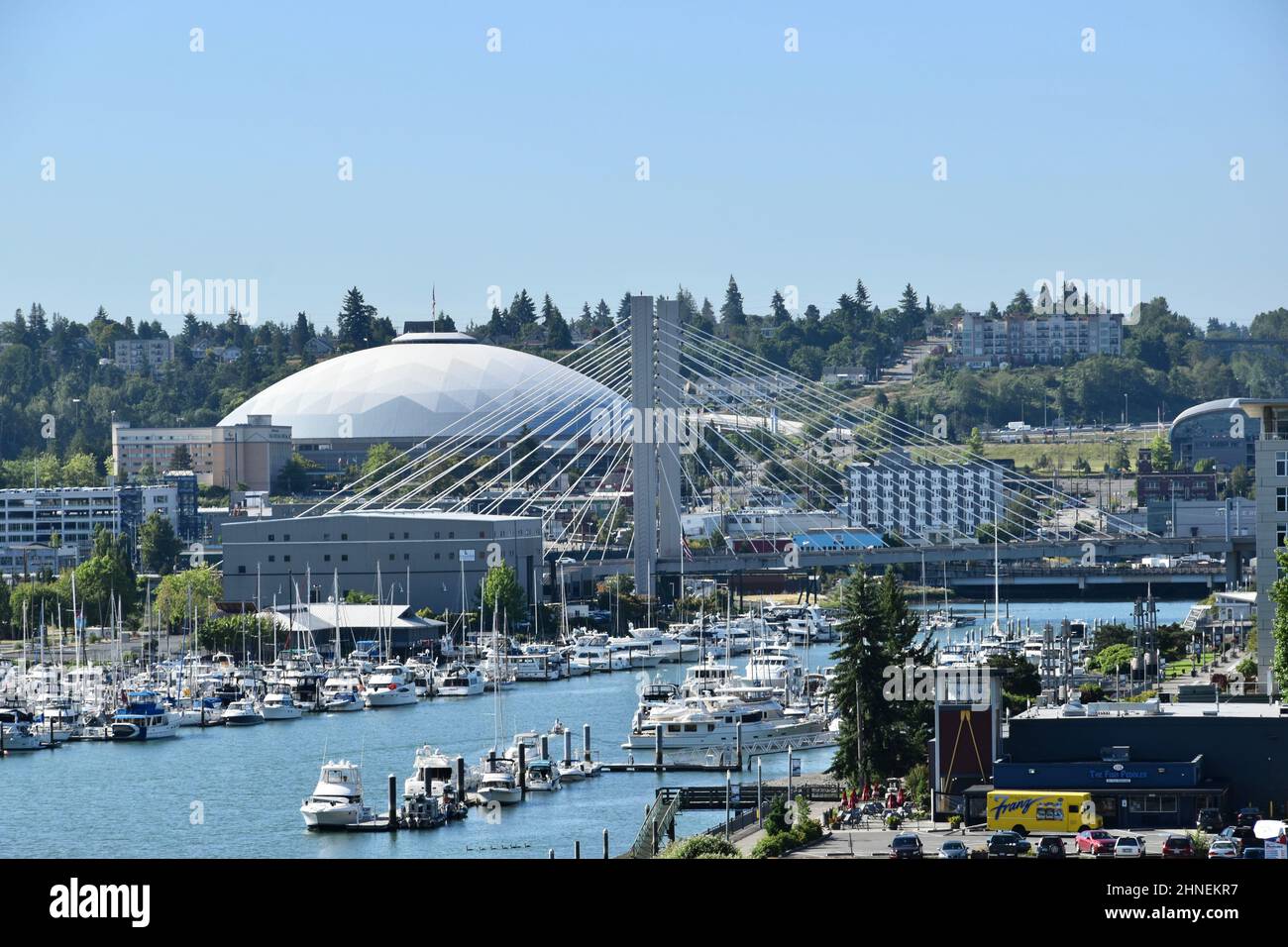 Views around downtown Tacoma, Washington featuring the Museum of Glass ...