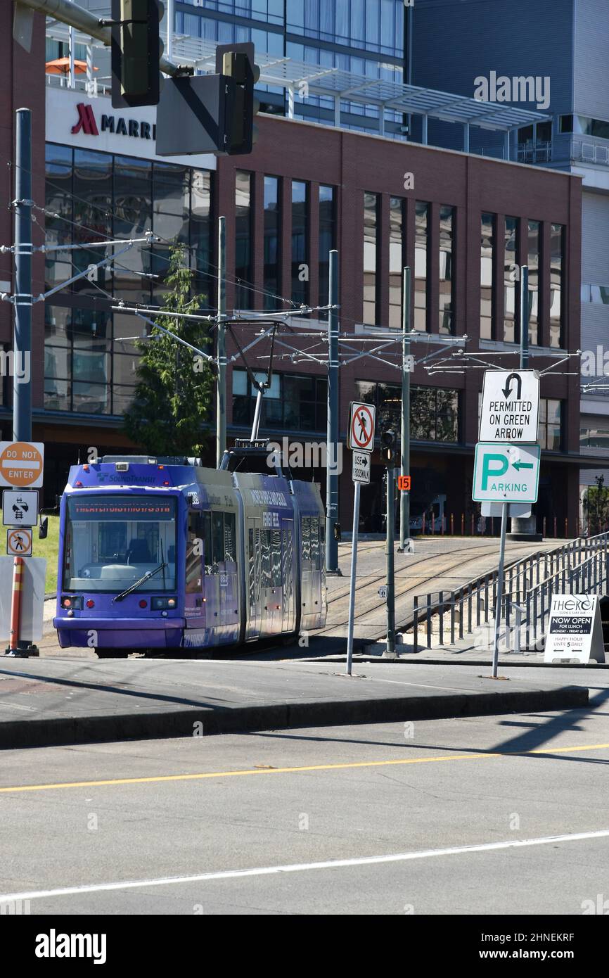 Views around downtown Tacoma, Washington featuring the Museum of Glass ...