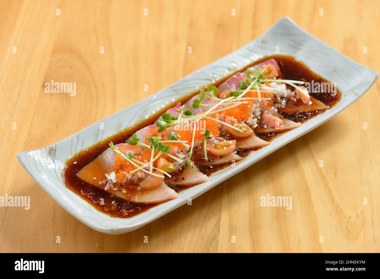 Fish hamachi carpaccio hi-res stock photography and images - Alamy