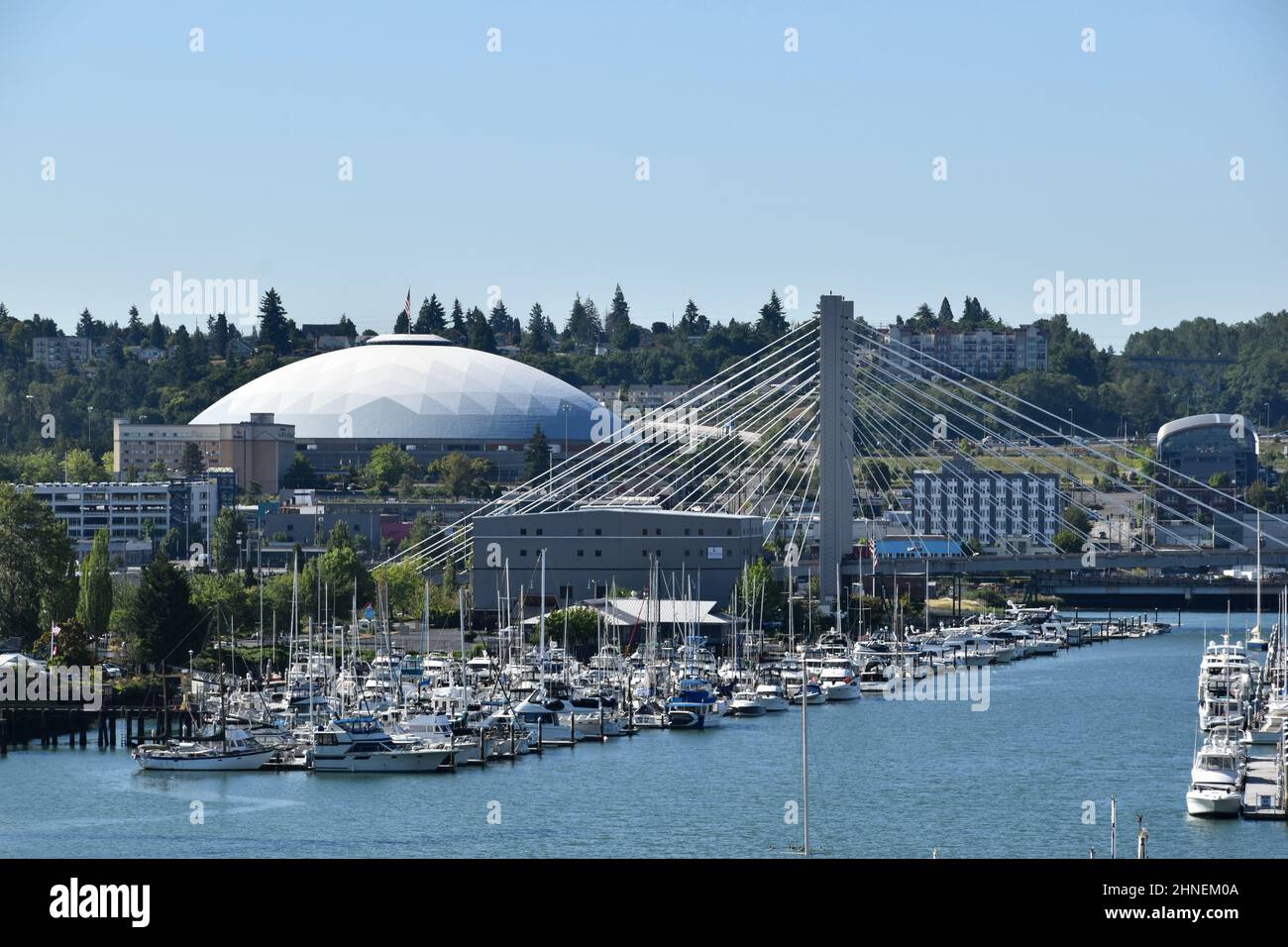 Views around downtown Tacoma, Washington featuring the Museum of Glass ...