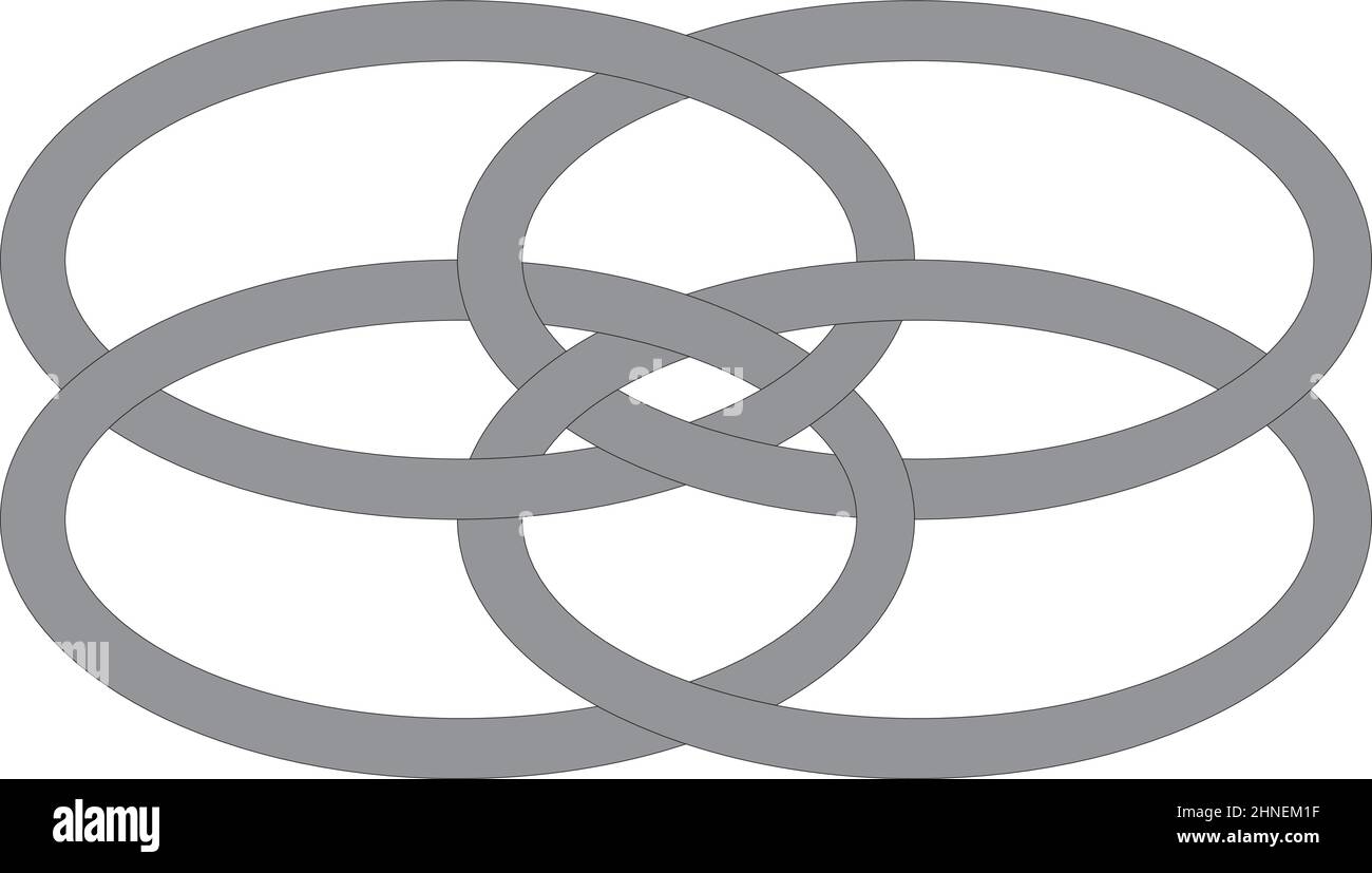 Vector graphics showing a symbol made of circles transformed in a ...