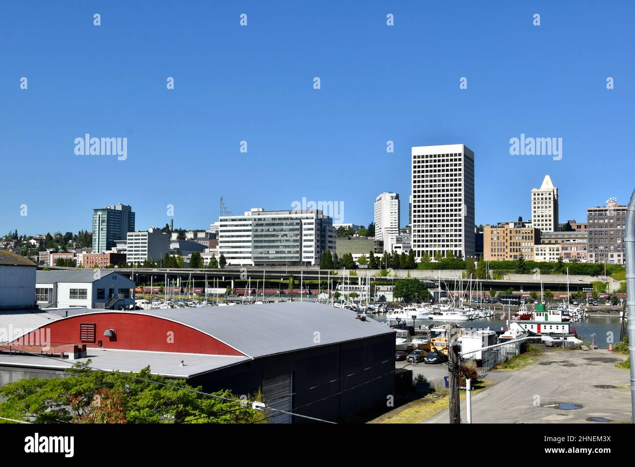 Views around downtown Tacoma, Washington featuring the Museum of Glass ...