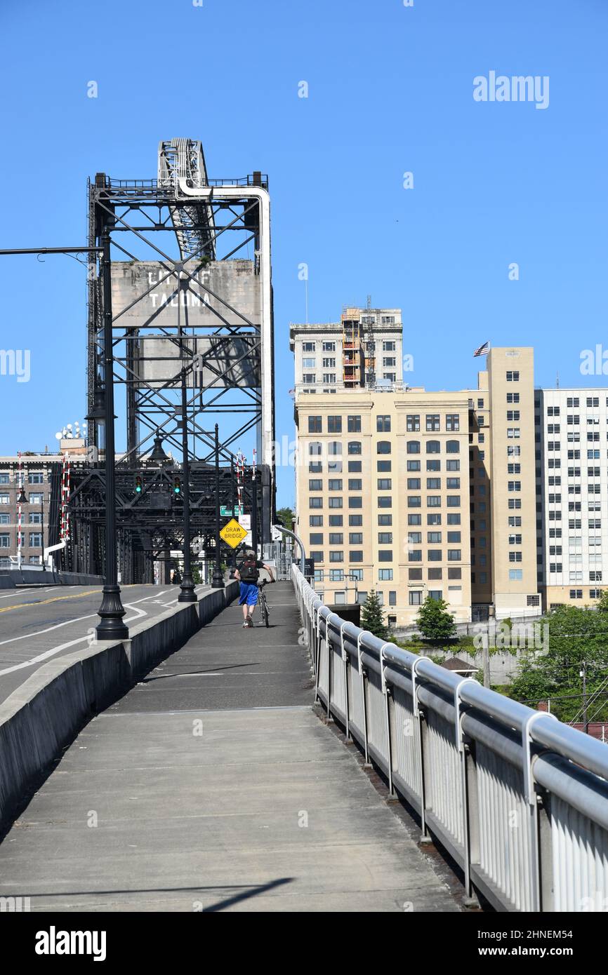 Views around downtown Tacoma, Washington featuring the Museum of Glass ...
