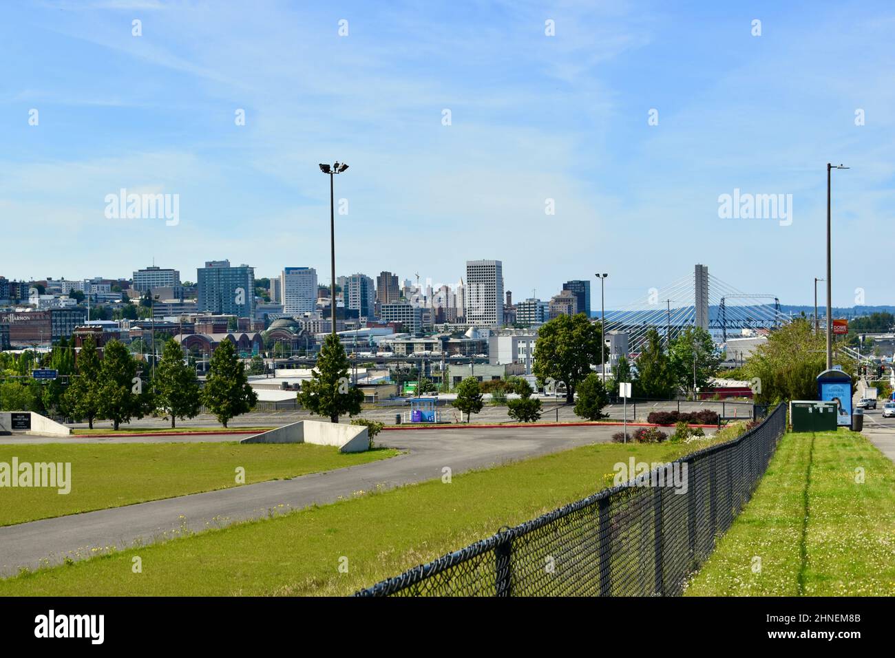 Views around downtown Tacoma, Washington featuring the Museum of Glass ...
