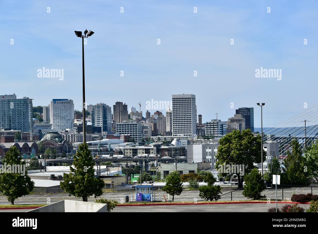 Views around downtown Tacoma, Washington featuring the Museum of Glass ...