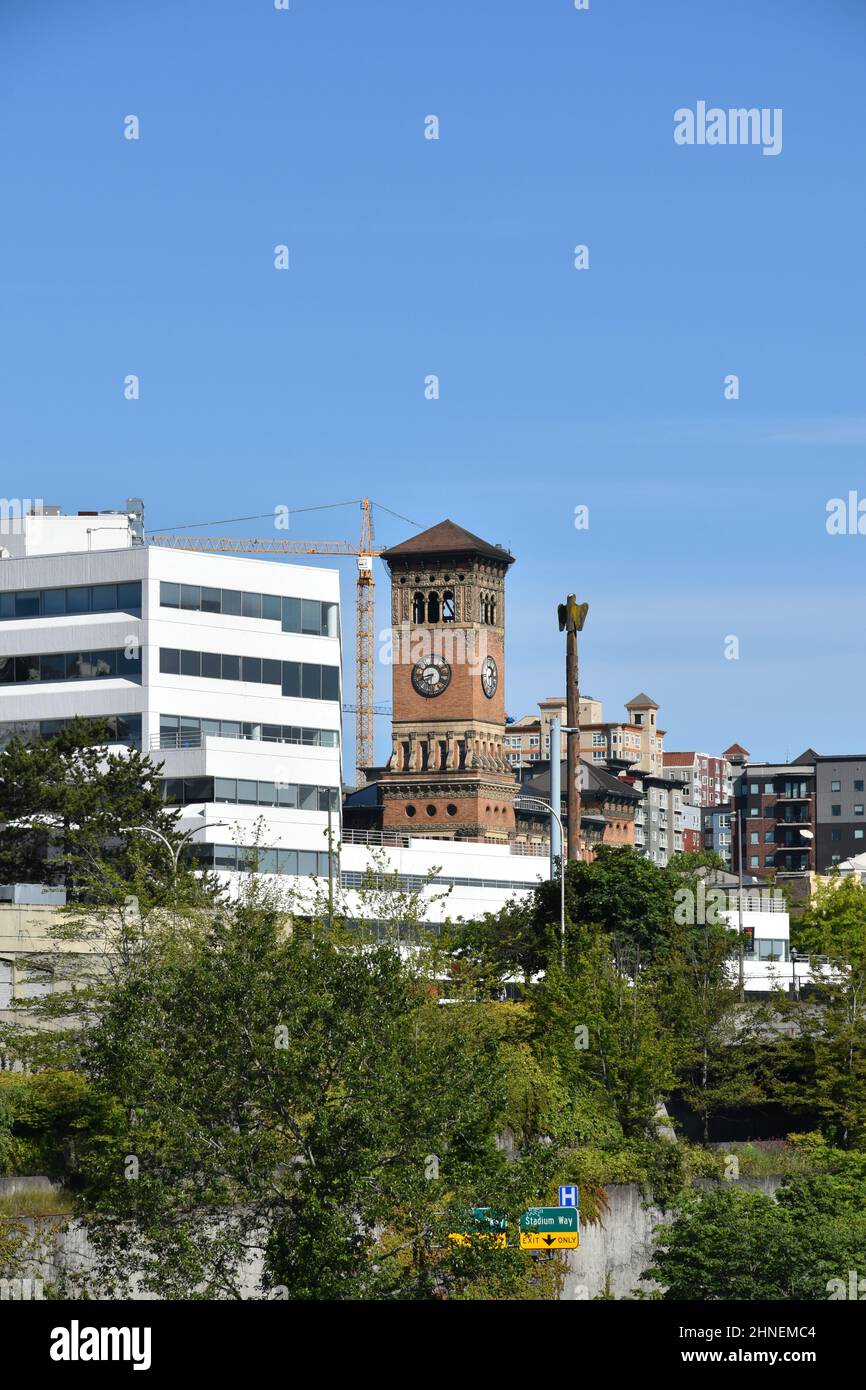 Views around downtown Tacoma, Washington featuring the Museum of Glass ...