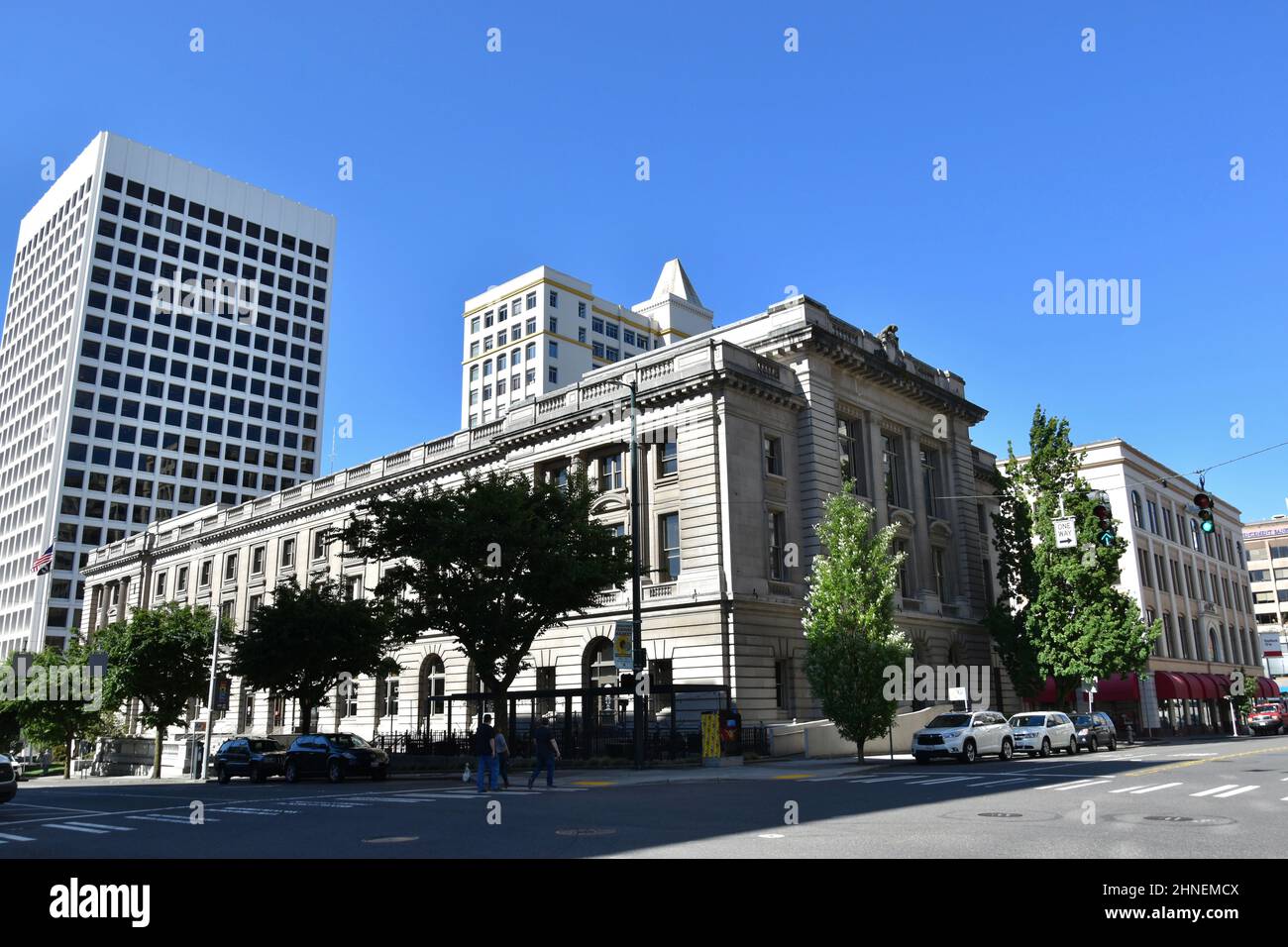 Views around downtown Tacoma, Washington featuring the Museum of Glass ...