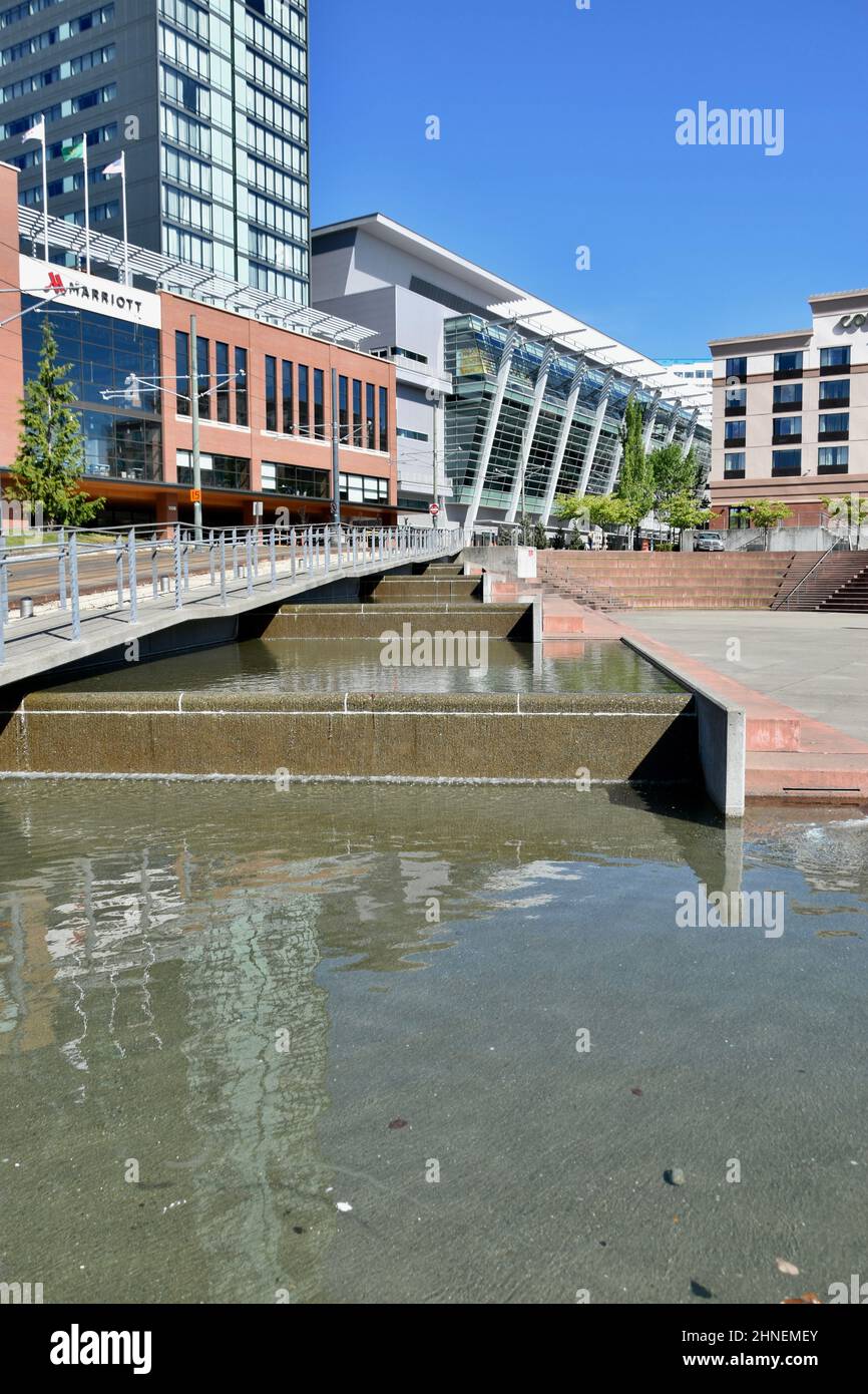 Views around downtown Tacoma, Washington featuring the Museum of Glass ...