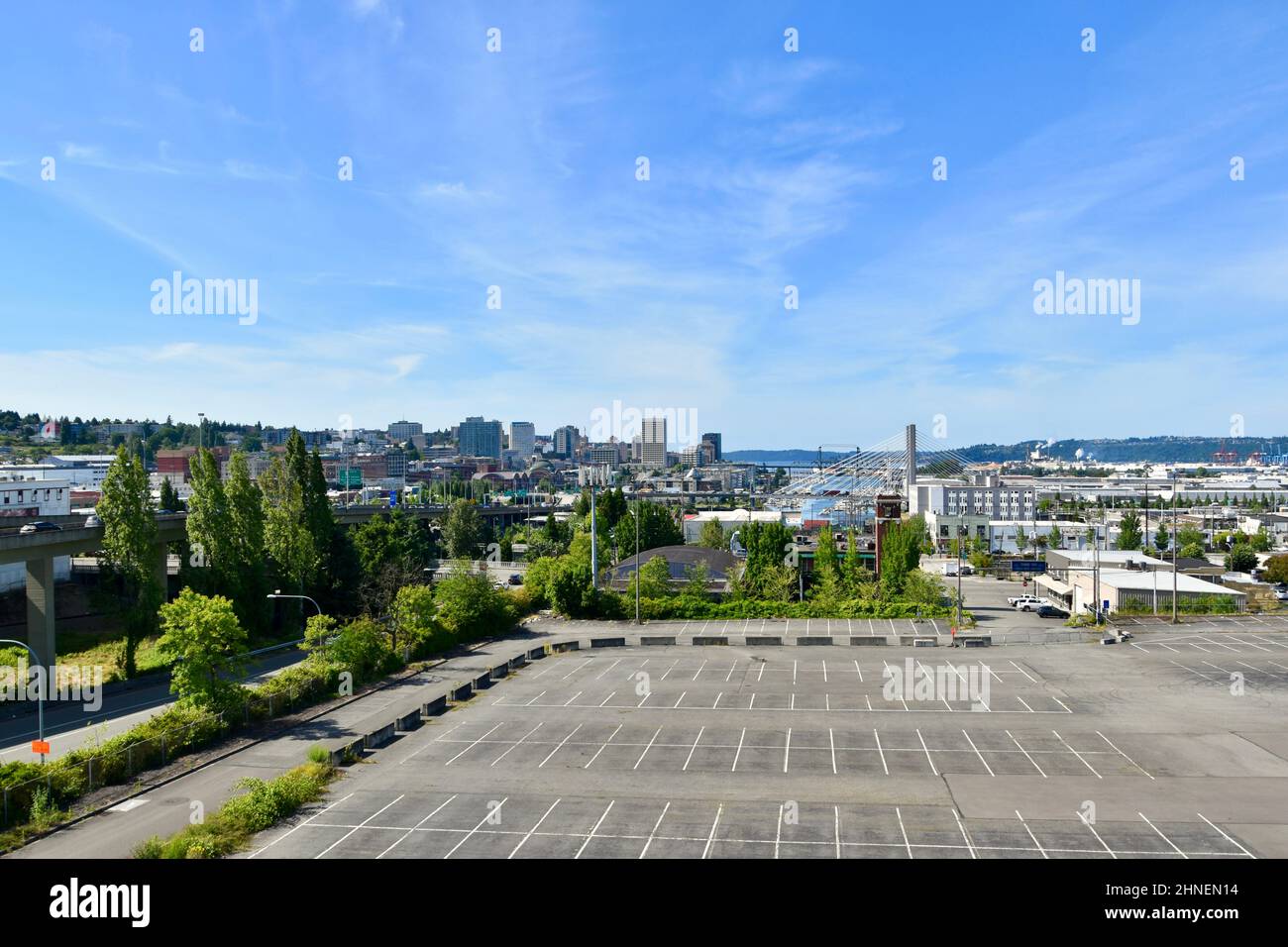 Views around downtown Tacoma, Washington featuring the Museum of Glass ...
