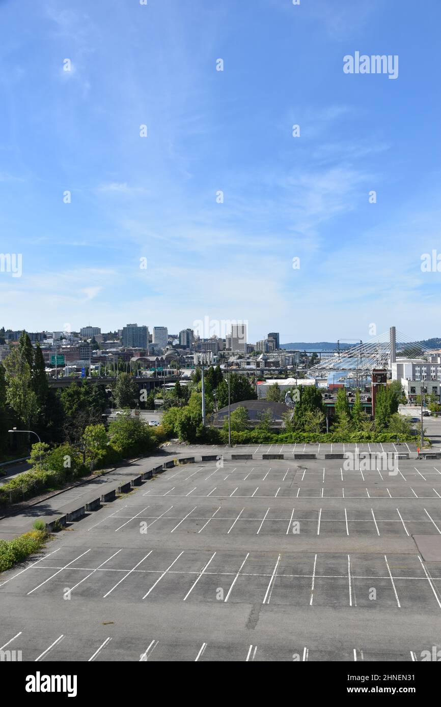 Views around downtown Tacoma, Washington featuring the Museum of Glass ...