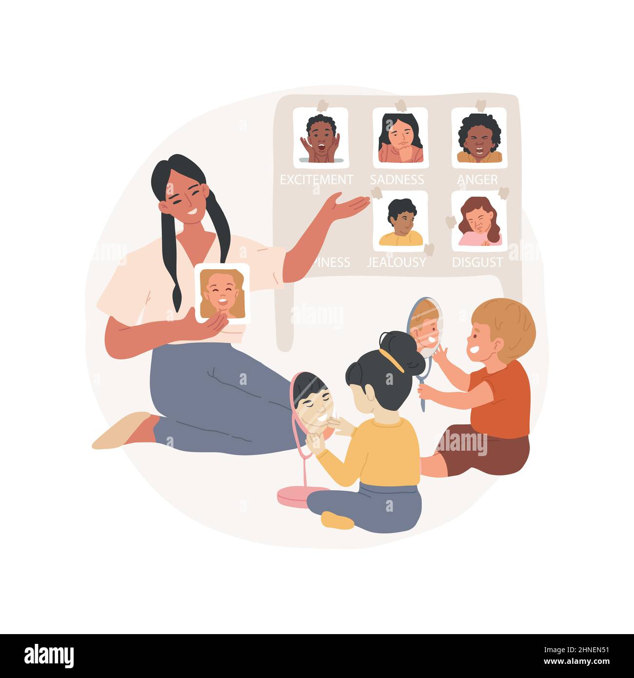 Identifying emotions isolated cartoon vector illustration Learn facial ...