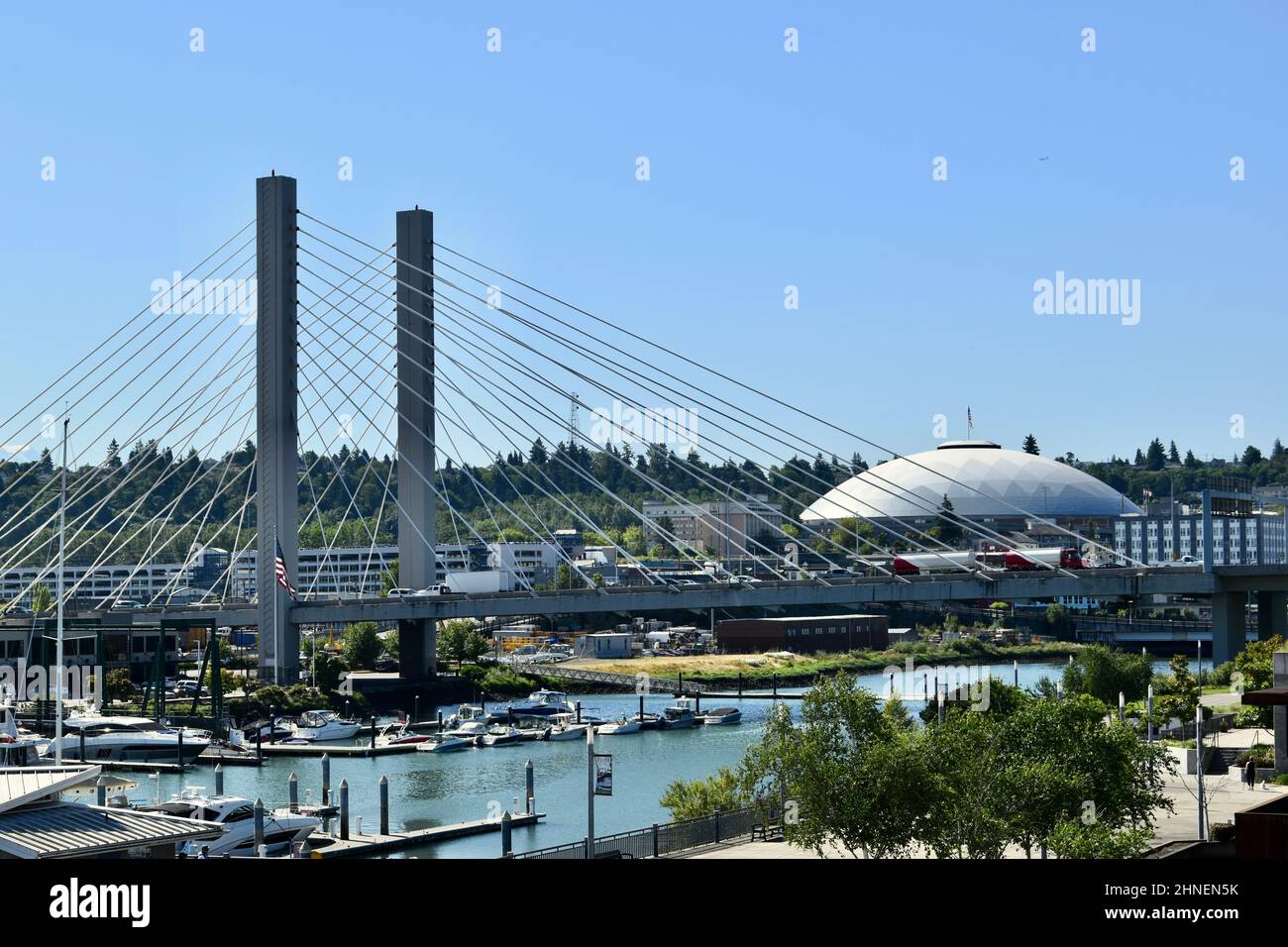 Views around downtown Tacoma, Washington featuring the Museum of Glass ...