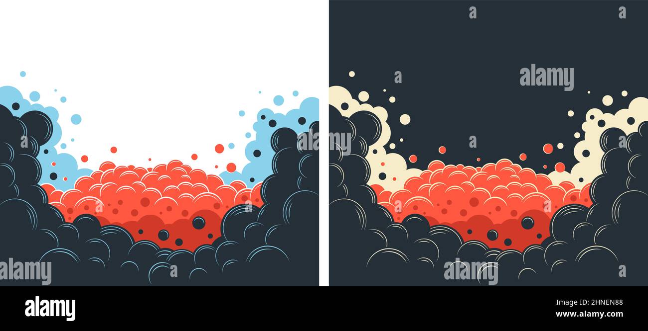 Puff clouds border in comic book cartoon style Stock Vector Image & Art ...