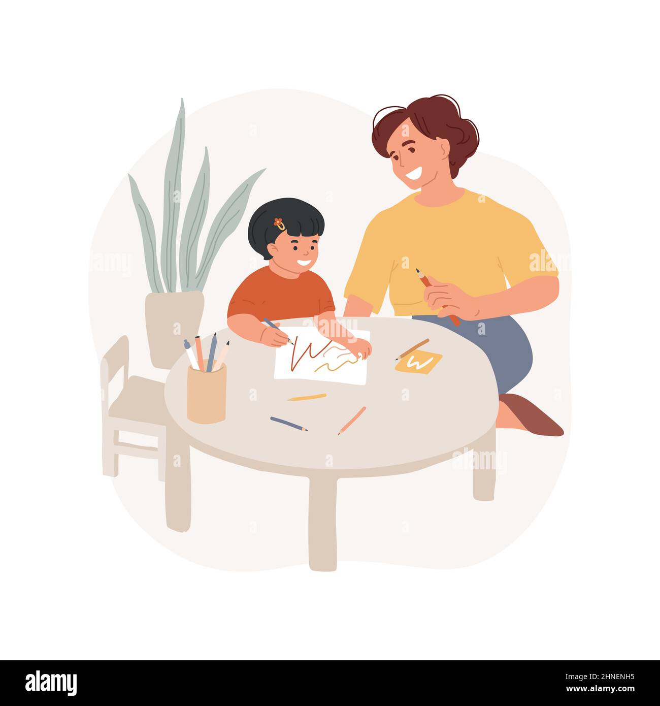 Baby scribbling isolated cartoon vector illustration Hand and finger ...