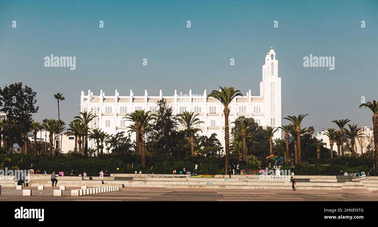 Casablanca, Morocco - 12 February 2022 : view of Sacré-Cœur church from ...