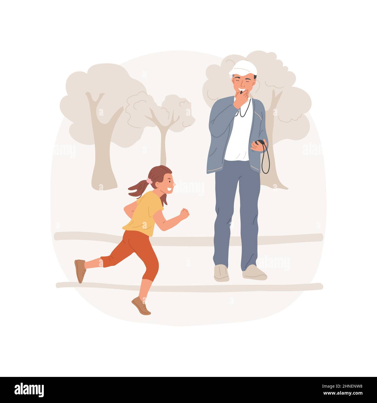 Meter dash isolated cartoon vector illustration Child sprints with ...