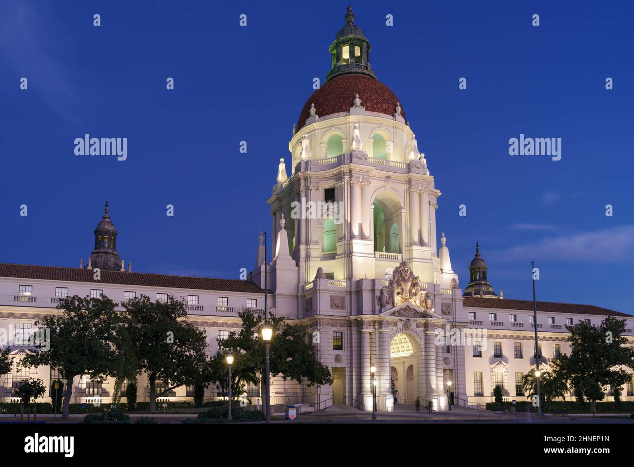 The Pasadena City Hall in Los Angeles County. This building is listed ...