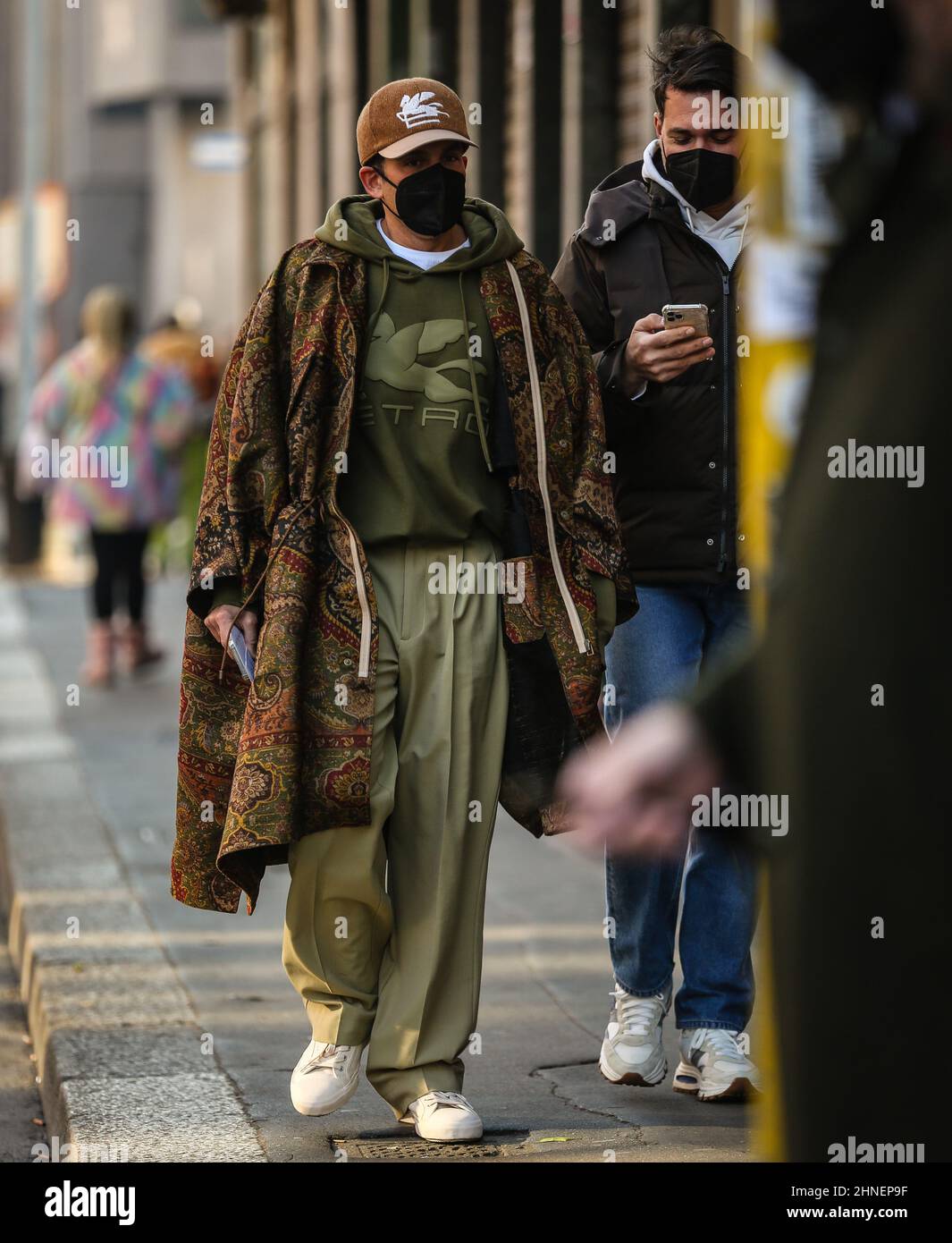 MILAN, Italy- January 16 2022: Alberto Ortiz Rey on the street in Milan ...