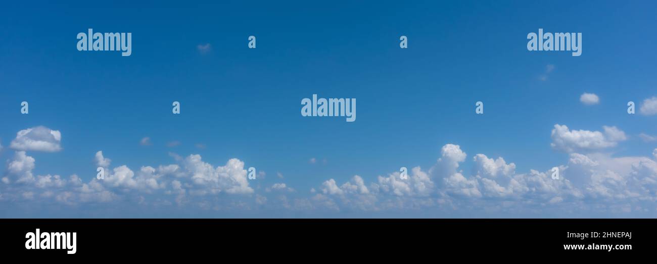 Atmospheric phenomenon - cumulus clouds in the stratosphere. Banner for ...